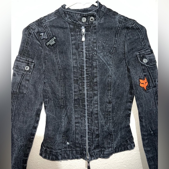 Fox | Jackets & Coats | Motor Biker Denim Jacket | Poshmark